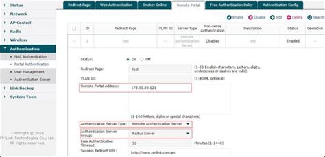 how to configure remote portal authentication remote web server