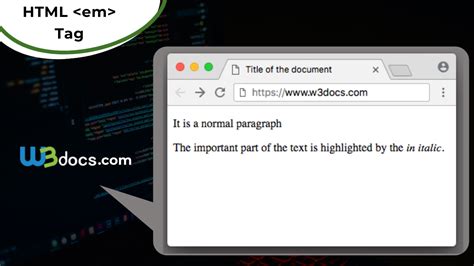 html em tag learn html w3docs