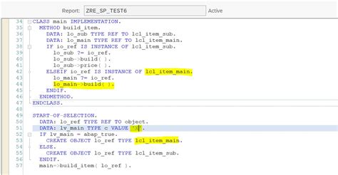 class of an object instance sapcodes
