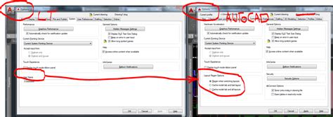solved missing layout regen options within system tab options dialog