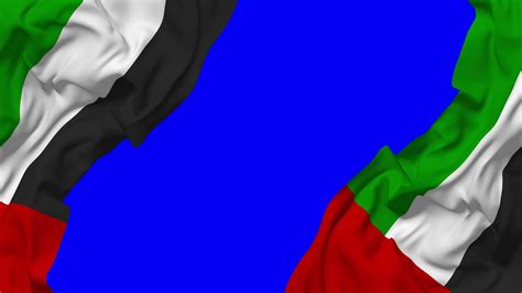 United Arab Emirates Flag Waving On Sides Isolated With Bump Texture