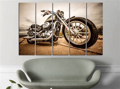 Harley Davidson Wall Art Motorbike Wall Art Harley Davidson Etsy