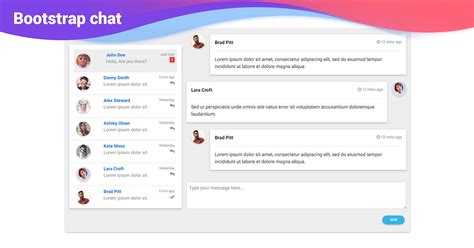 angular chat bootstrap 4 and material design examples