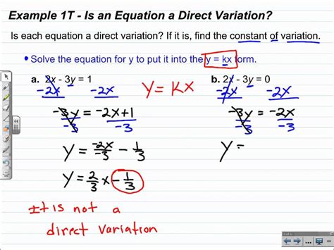 algebra 1 lesson 5 5 direct variation youtube