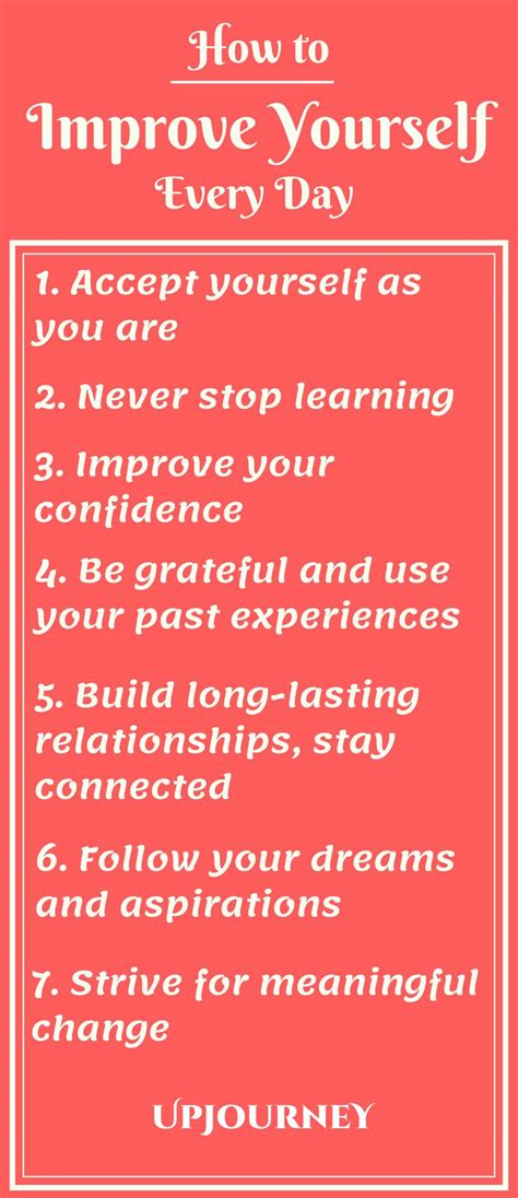 How To Improve Yourself Everyday 7 Ways Infographic Improve