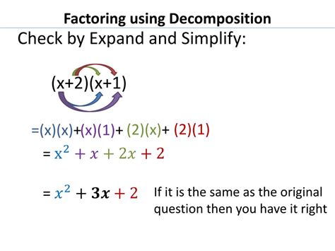 ppt math 9 factoring using decomposition powerpoint presentation