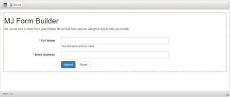 mj form builder with jquery php email functionality