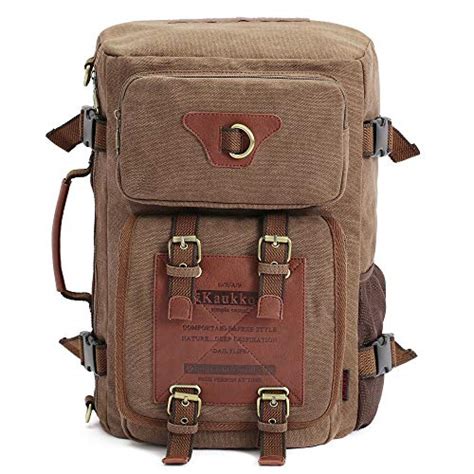 Kaukko Outdoor Travel Men Backpack Hiking Camping Canvas Rucksack