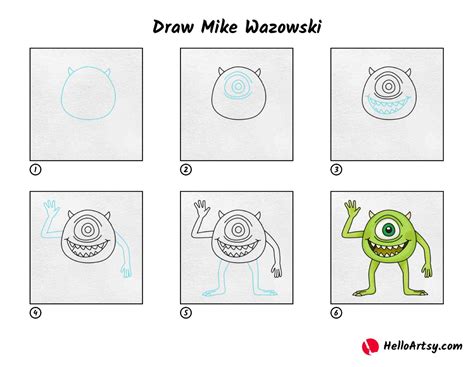Draw Mike Wazowski Helloartsy
