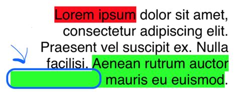 swift can the blank space that is colored when a text with a
