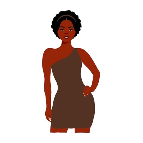 Femme Noire Moderne En Vecteur De Style Art élégant Vecteur Premium