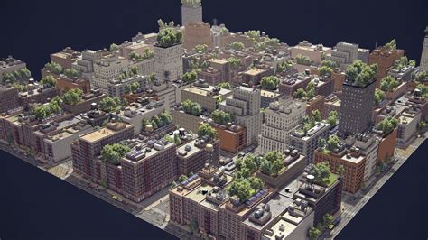 3d model realistic unity city 3 vr ar low poly cgtrader