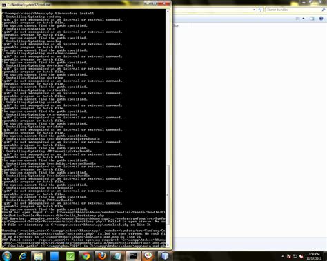 php symfony2 installing vendors in windows stack overflow