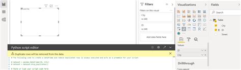 pandas filter the data in python script visual in power