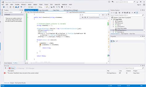 help with overcoming c error the name viewexists does not