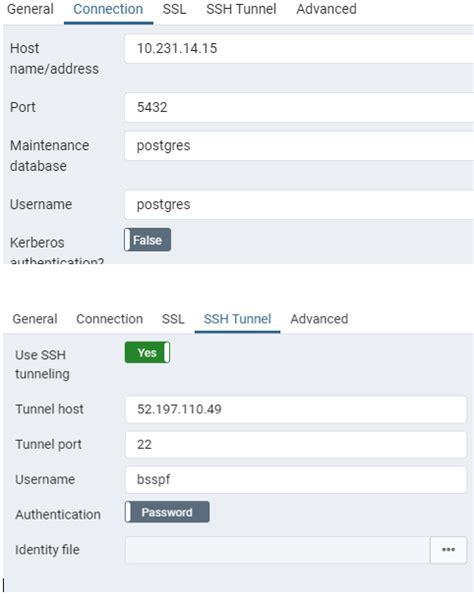 the connection attempt failed when try connect postgresql via ssh