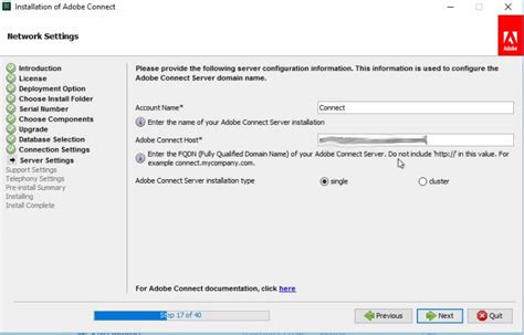troubleshooting database installations on an adobe connect