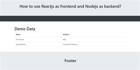 how to use reactjs as frontend and nodejs as backend