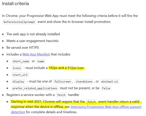 default blazor wasm pwa project template causes warning in chrome 89