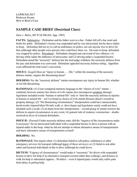 11 Law Brief Template Doctemplates