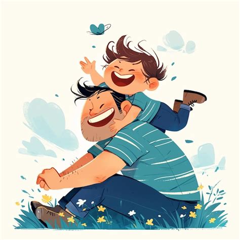 Premium Vector Joyful Moments Of Fathers At Play