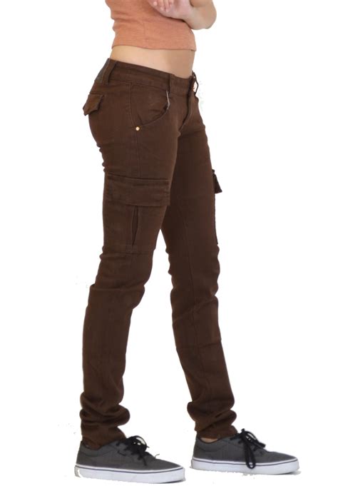 New Womens Ladies Slim Fitted Stretch Combat Jeans Pants Skinny Cargo