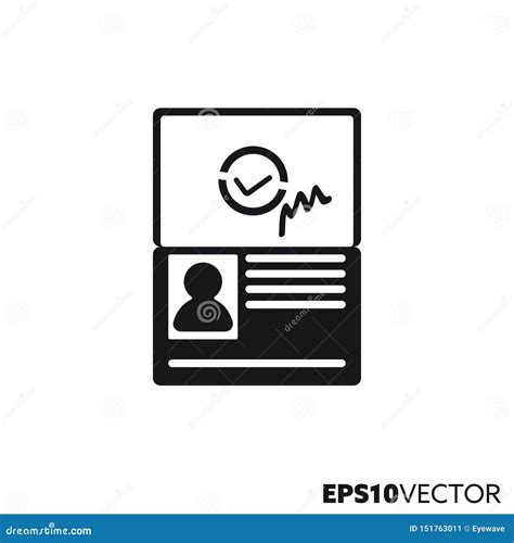 Passport With Visa Vector Glyph Icon Stock Vector Illustration Of