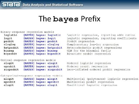 introduction to bayesian analysis using stata 15 chuck