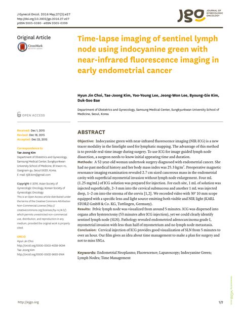 Pdf Time Lapse Imaging Of Sentinel Lymph Node Using Indocyanine Green