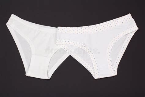 Beautiful Women`s Cotton Panties On Black Background Stock Image
