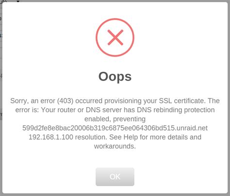 ssl certificate provisioning problem general support unraid