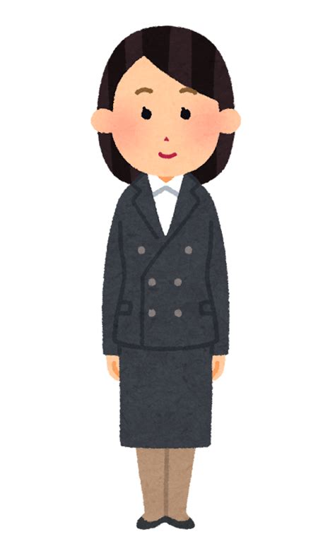 ダブルスーツを着た人のイラスト（女性）