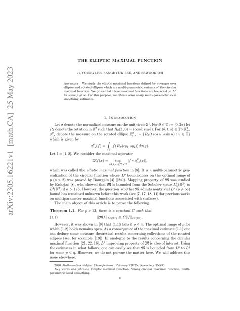 pdf the elliptic maximal function