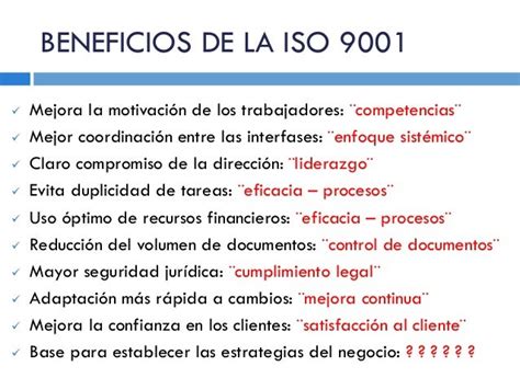 Sistemas De Gestión De Calidad Beneficios De La Iso 9001