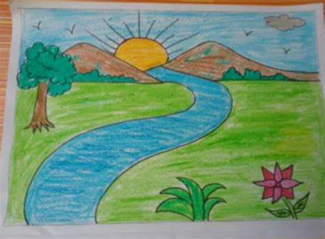 رسم منظر طبيعي مبسط رسم الحواجب