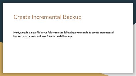 ppt how to create incremental backup linux powerpoint presentation
