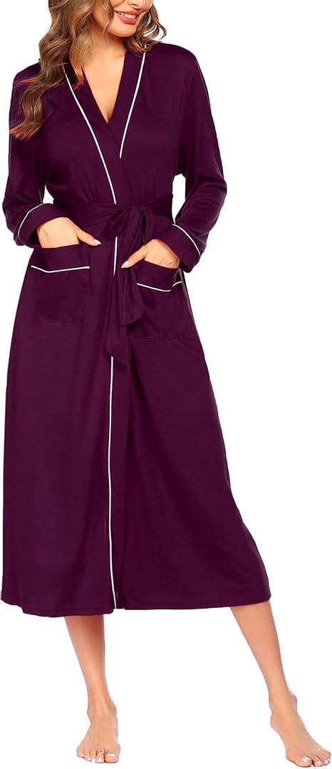 Ekouaer Robe Womens Cotton Lightweight Robes Long Kimono Robes Knit