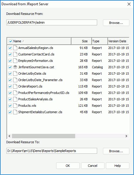 download from jreport server