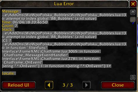 lua error world of warcraft po polsku