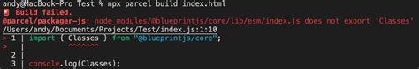 parcel v2 build fail says node module doesn t export object when it