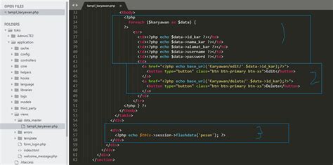crud table karyawan adminlte codeigniter part 4