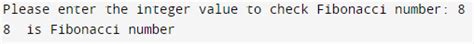 program to check whether the given number is fibonacci number or not in