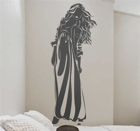 Sticker Vrouw Silhouette Jurk Tenstickers