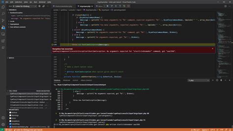 php basic laravel command line program got exception