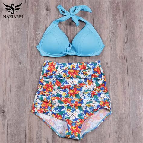 Nakiaeoi 2019 New Bandage Sexy Bikini Women Swimsuit High Waisted