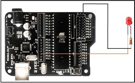 led interfacing with 8051 smartelex aryabhatta development board