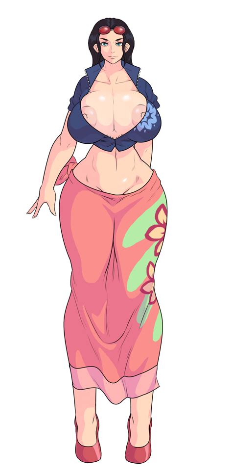 Jay Marvel Nico Robin One Piece Highres Areola Slip Breasts Huge