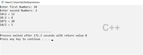 c program to divide multiply add and subtract two numbers logic to