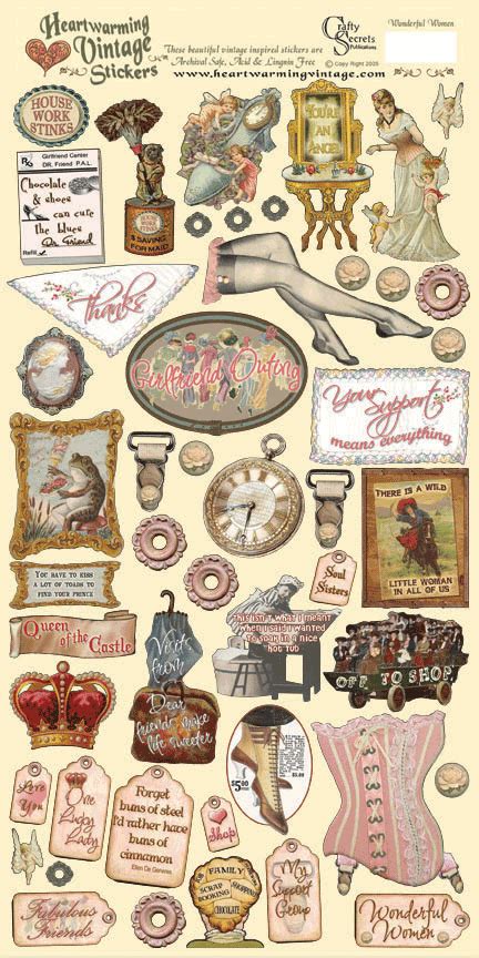 Heartwarming Vintage Stickers Wonderful Women Vintage Ideen