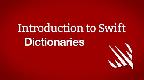 introduction to swift dictionaries youtube